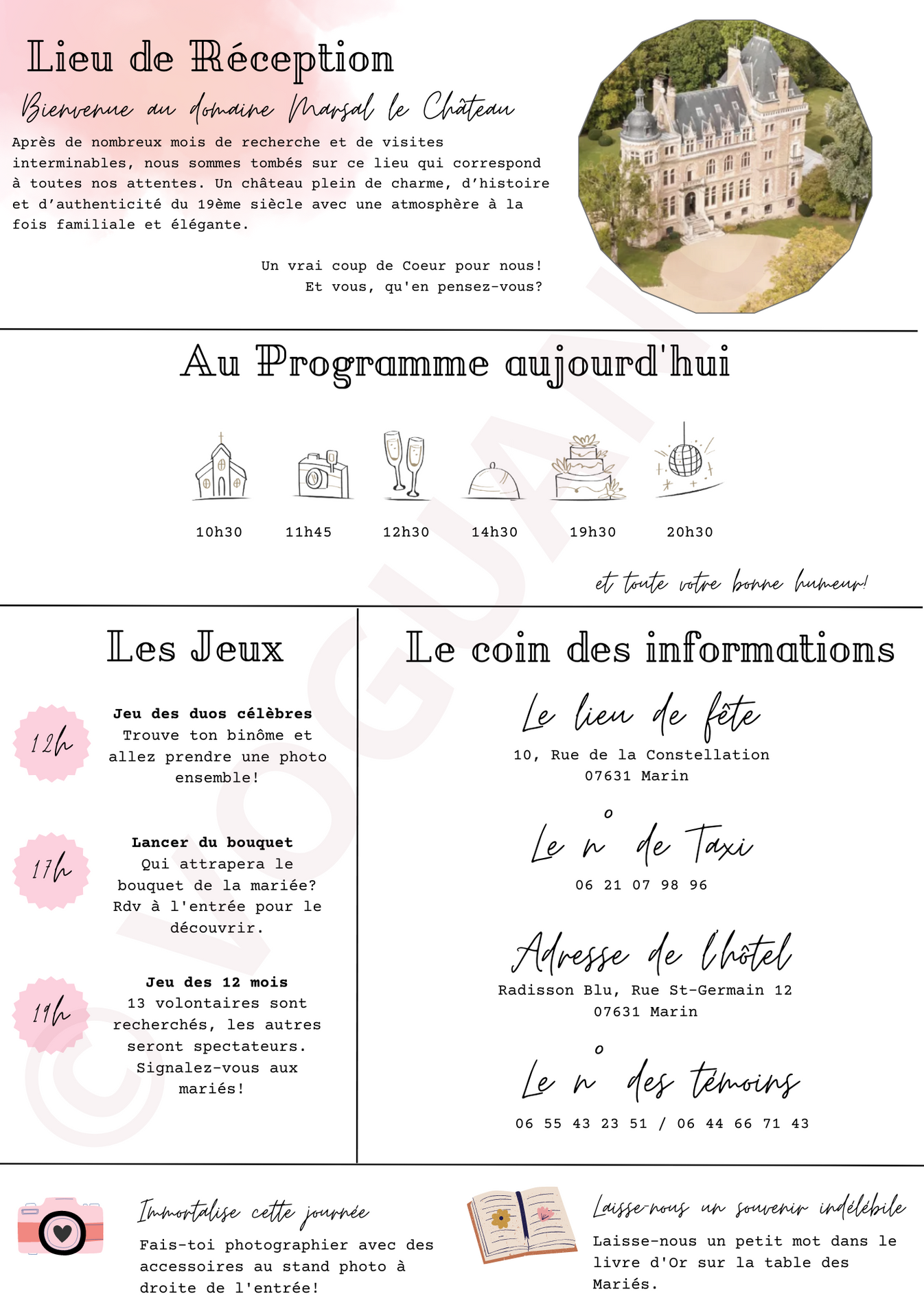 Gazette des Mariés à imprimer format A3, 4 pages à personnaliser – voguance