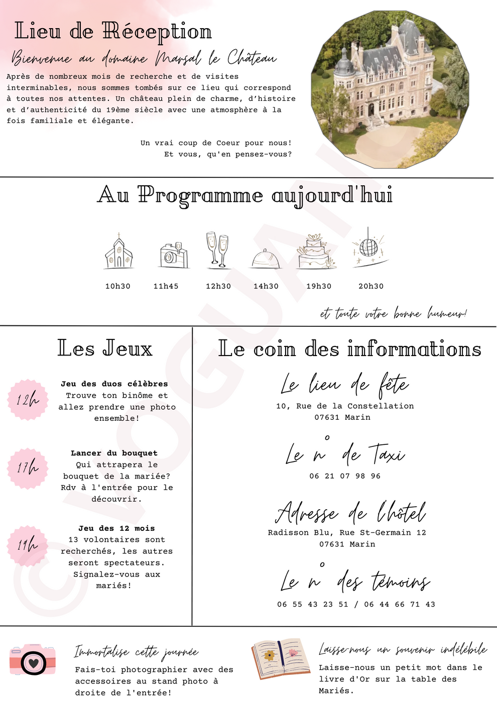 Gazette des Mariés à imprimer format A3, 4 pages à personnaliser – voguance